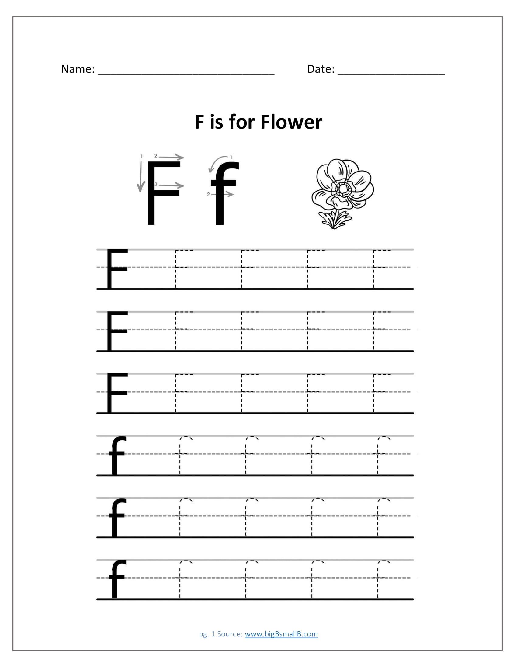 F is for Flower (Video and PDF)